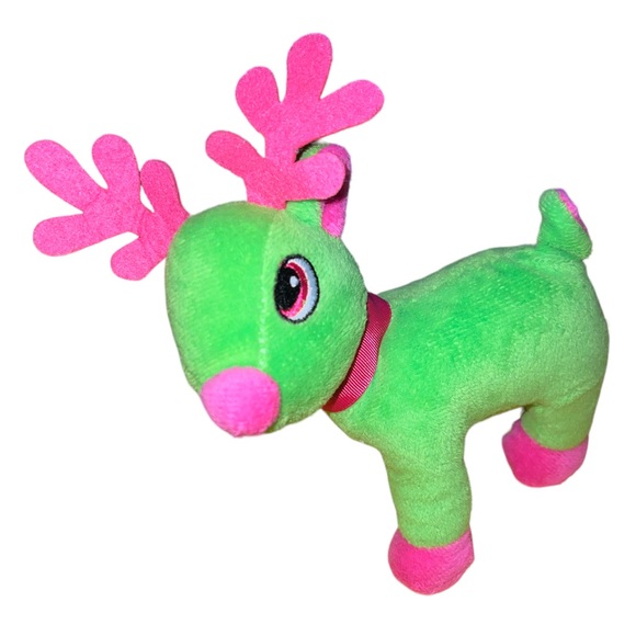 Dan Dee | Toys | Rare Dan Dee Pink Green Stuffed Plush Reindeer Toy ...